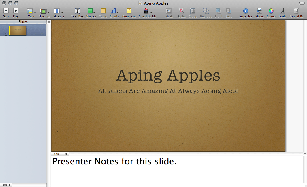 Keynote Interface With Presenter Notes