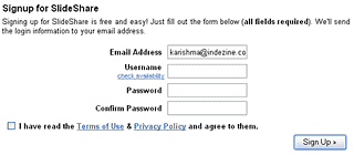 Signup for SlideShare