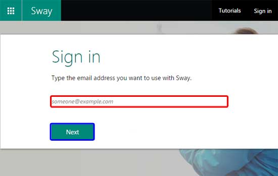 Sign into Microsoft Sway