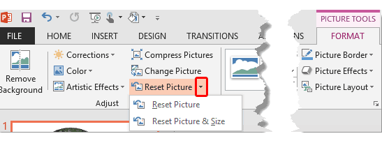 Reset Pictures in PowerPoint 2013 for Windows