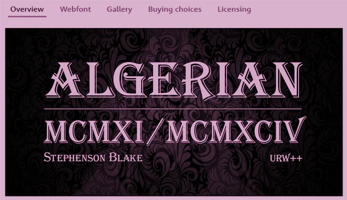 Explore Fonts: Algerian
