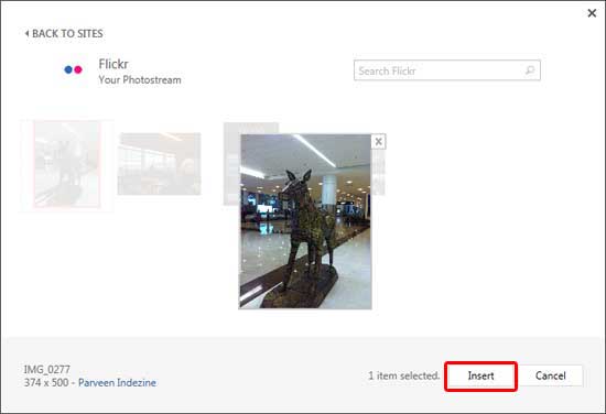 Insert Picture from Flickr in PowerPoint 2013 for Windows