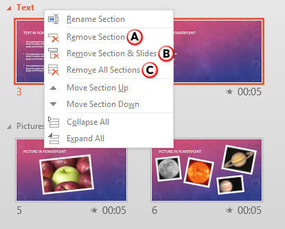 Learn PowerPoint 2013 for Windows: Removing Sections