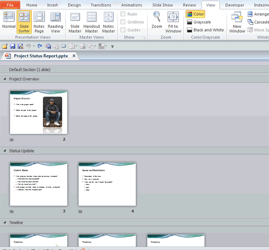 Learn PowerPoint 2010 for Windows: Getting Started with Sections