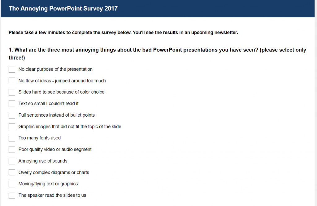 Annoying PowerPoint Survey 2017